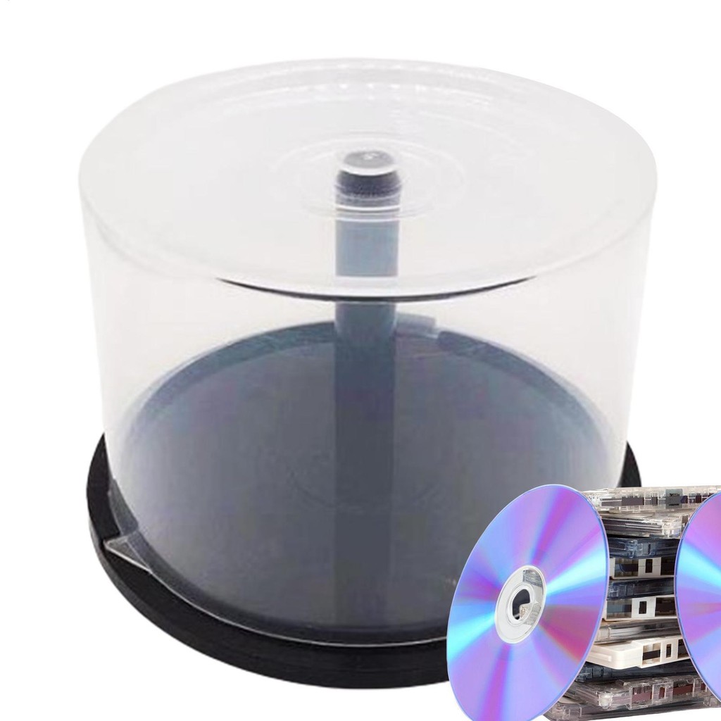DVD Cake Case Clear Column Empty DVD Storage Bucket with Black Spindle ...