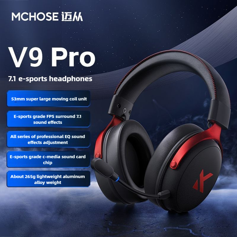 MCHOSE V9 Pro E-sports ชุดหูฟัง Headworn C- Media Custom EQ สามโหมดไร้สายบลูทูธคอมพิวเตอร์พร้อม ...