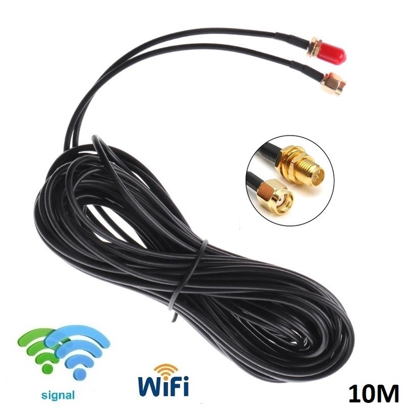 สายอากาศ Wifi PR-SMA 10 เมตร WiFi Router Antenna Extension Cable 10M ...