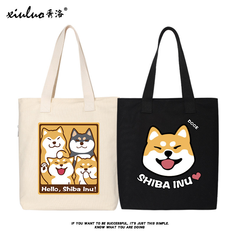 Shiba Inu พิมพ์ Tote Bag กระเป๋าสะพายเด็กชายและเด็กหญิงนักเรียนยอดนิยม ...