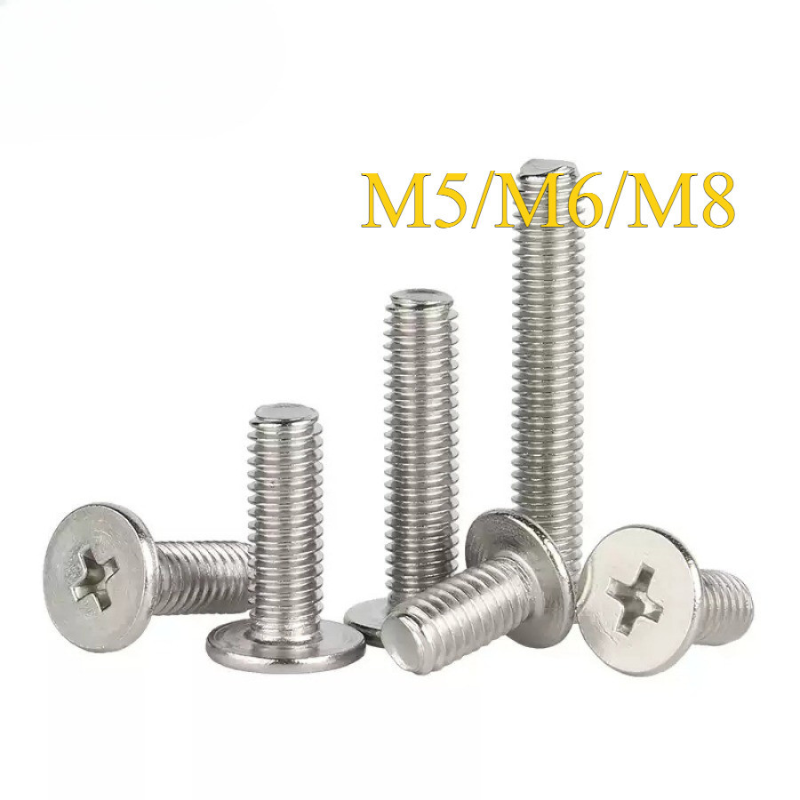 น็อต สกรู หัวเตเปอร์ แฉก F+ สแตนเลส 304 เกลียวมิล หยาบ / Flat Head Phillip Machine Screw SUS304 ...