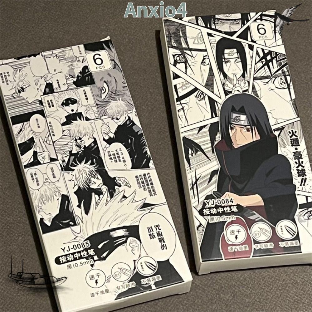 ANXIO4 6 ชิ้นกดเจลปากกา,กดประเภท 0.5 มม.สีดําสีดําปากกาหมึก,คุณภาพสูง ...