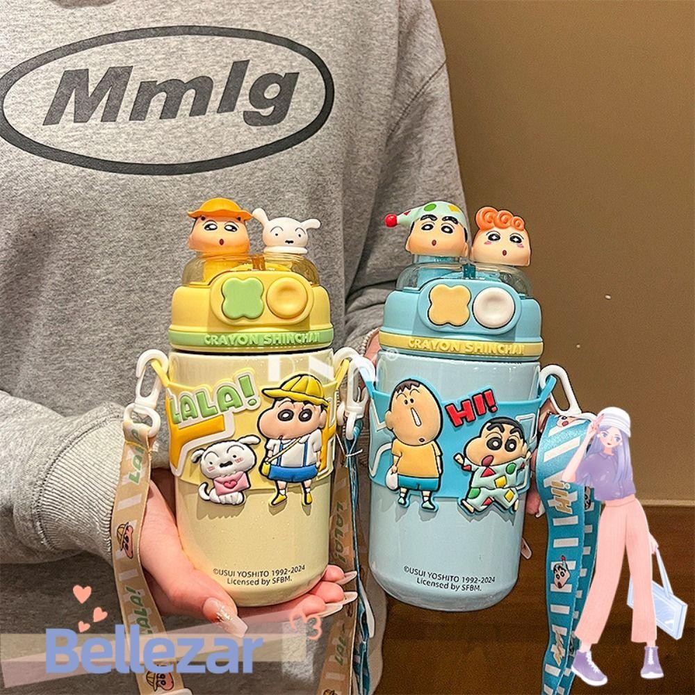 ถ้วยฉนวน BELLEZAR ถ้วยสูญญากาศการ์ตูน Crayon Shin-Chan พร้อมหลอดดื่มและเชือกยก 520ml 316 สแตนเลส ...