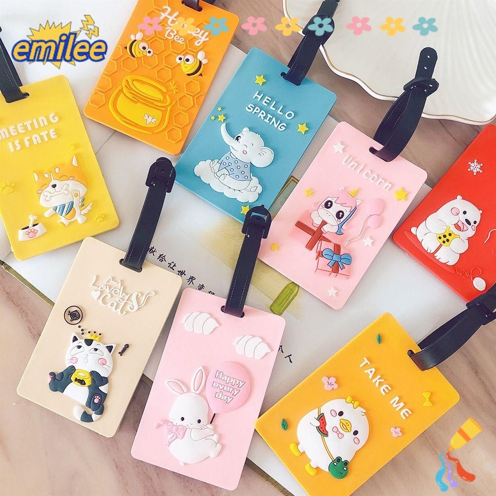 EMILEE แท็กกระเป๋าเดินทาง,ซิลิโคนอ่อนนุ่มการ์ตูนสัตว์ป้ายกระเป๋าเดินทาง ...