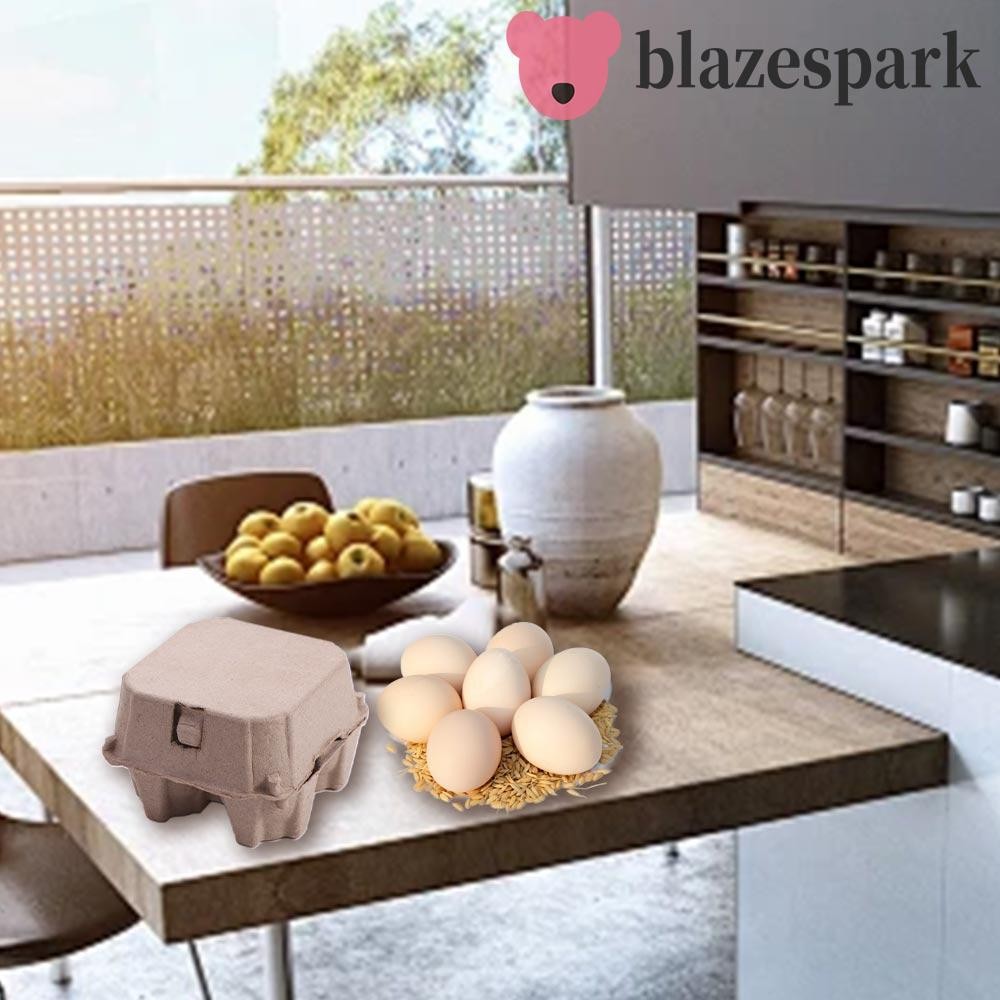 BLAZESPARK 10 ชิ้นเยื่อกระดาษกล่องไข่,Reusable Space Saving ไก่ไข่ถาด, Creative 4 กริด Stackable ...