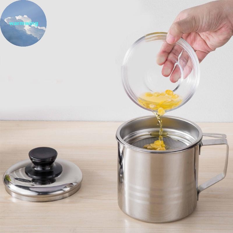 Warmwing 1.3L Stainles เหล็กทําอาหารน้ํามันและจาระบีคอนเทนเนอร์พร้อมกรองจาระบี TH | Shopee Thailand