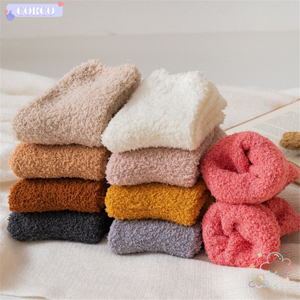 CORCO Coral Velvet ถุงเท้าผู้ชายและผู้หญิง หนานุ่มอุ่นสบาย | Shopee ...