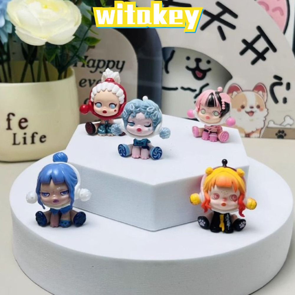 กล่อง WITAKEY Skullpanda, POP MART City of Night Series Mini เครื่องประดับ, Popbean Forecourt ...