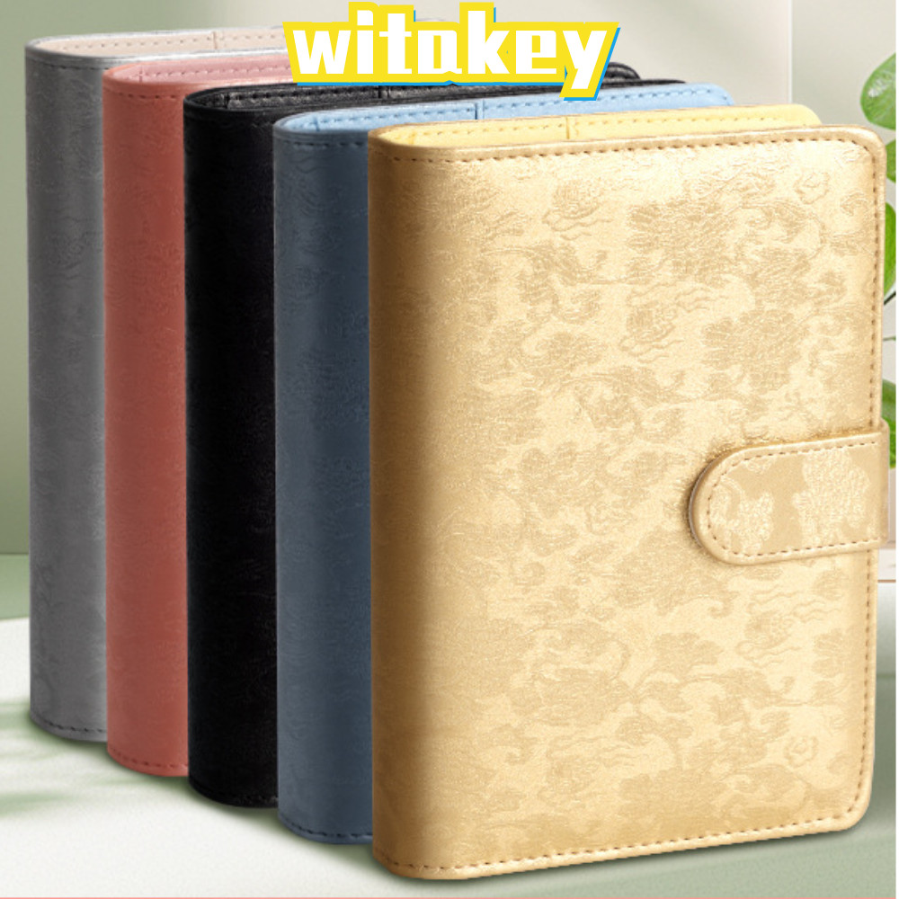 WITAKEY สมุดแผนออมเงิน, หนัง PU 6-Ring Binder เงินสด Budget Binder สมุดบันทึก, กระเป๋าหลายช่อง ...