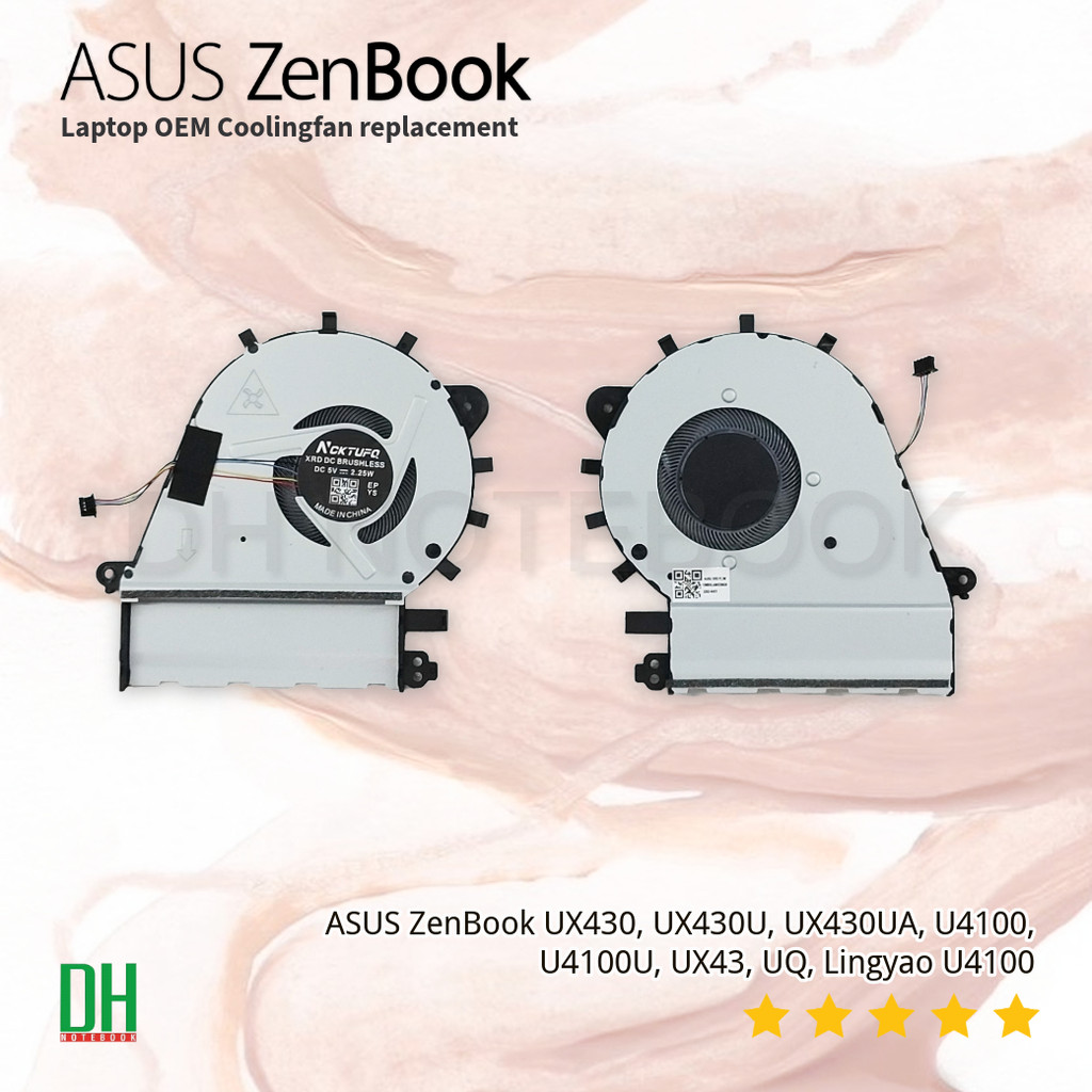 พัดลม CPU สำหรับ ASUS ZenBook UX430, UX430U, UX430UA, UX430UQ, UX430UN ...