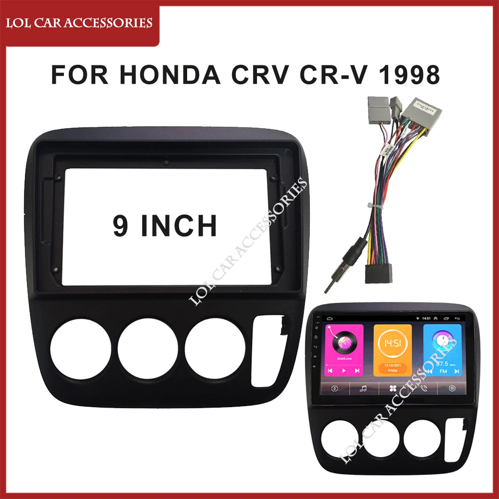LCA 9 นิ้วรถวิทยุ Fascia สําหรับ Honda CRV CR-V 1998 + Android MP5 DVD GPS Player ชุดแผงปลอกกรอบ ...