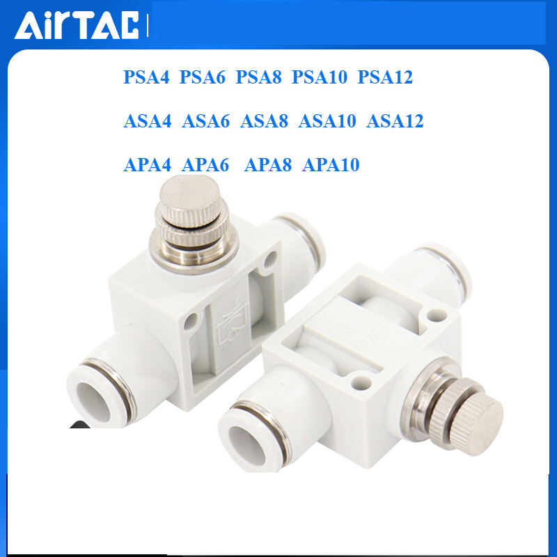 Airtac Pneumatic Joint PSA4 PSA6 PSA8 PSA10 PSA12 ASA4 ASA6 ASA8 ท่อความเร็วตรงความถี่ One-Way ...