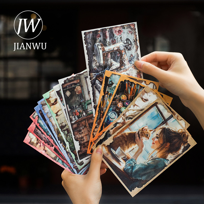 JIANWU Weekend Diary Series Vintage ตัวอักษรภูมิทัศน์ Collage สมุดภาพ ...