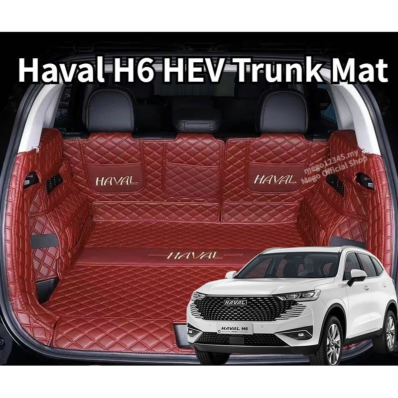 พรมปูท้ายรถสำหรับรถยนต์ขับขวา วัสดุหนัง Haval H6 HEV Trunk Cargo Boot ...