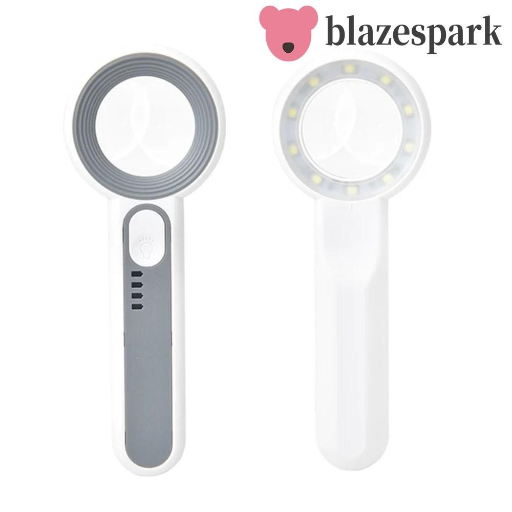 BLAZESPARK แว่นขยายมือถือ,พร้อมไฟ LED HD แว่นขยายเรืองแสง,เลนส์แบบพกพา 5X 6X 11X 12X 30X 3 โหมด ...