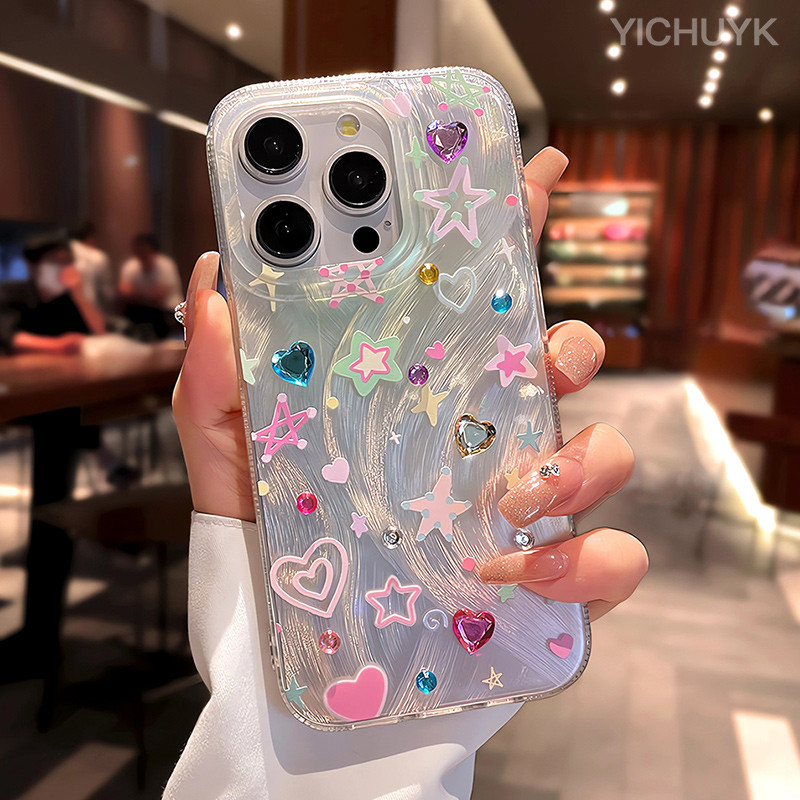 น้ําเพชร Star สําหรับ iPhone 16Pro Max สาว 11 12mini 13Pro Max 14Plus ...