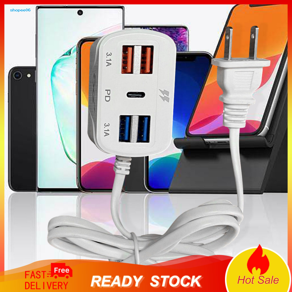 SETN Usb Charger Usb Smart Plug 4-port Usb Pd Type-c Fast Charger พร้อมเอาต์พุตที่เสถียรสําหรับ ...