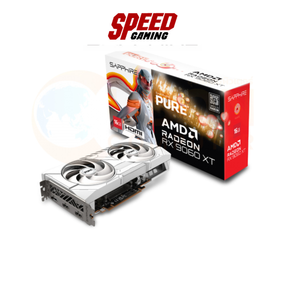 SAPPHIRE PURE AMD RADEON RX 9060 XT GAMING OC 16GB VGA CARD (การ์ดจอ ...