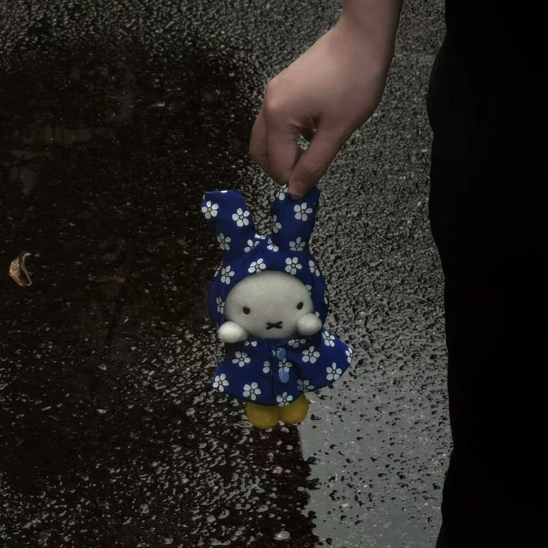 Miffy Blue Raincoat miffy Rabbit Limited ตุ๊กตาตุ๊กตาตุ๊กตาตุ๊กตาจี้ ...