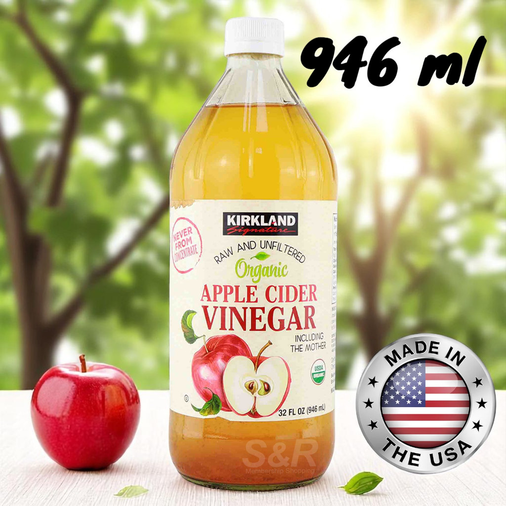 แอปเปิ้ลไซเดอร์🍎Kirkland Signature Organic Raw And Unfiltered Apple ...