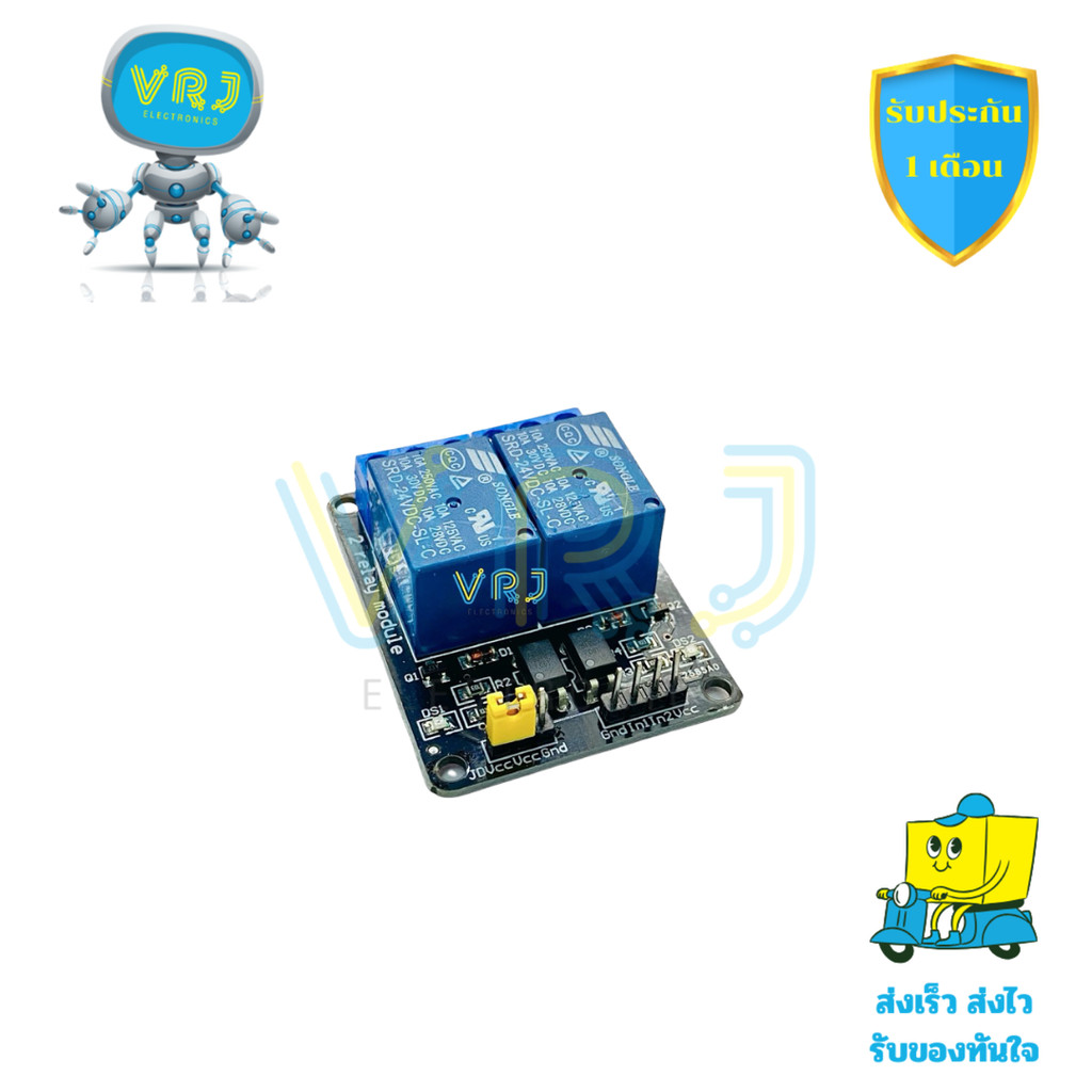 Broad Relay Module 2 ช่อง รีเลย์ 5V 12V 24V ใช้งานง่าย คุณภาพดี พร้อม ...