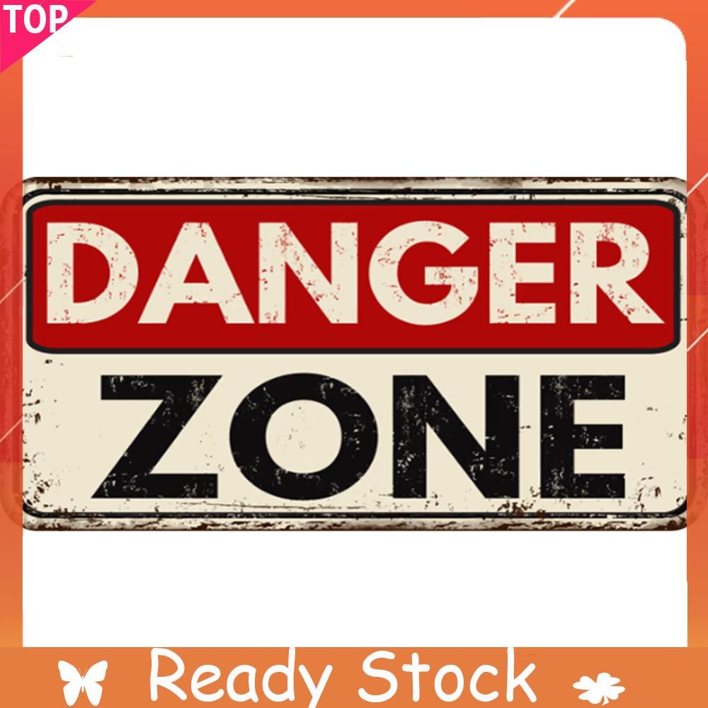 Vintage Metal Danger Zone Tin Sign ภาพวาดเหล็กสี่เหลี่ยม Wall ...