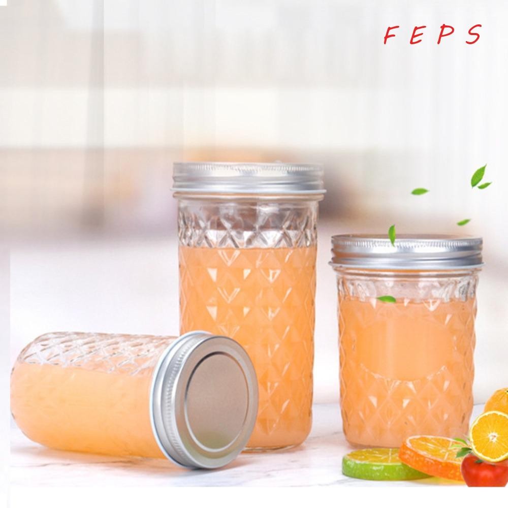 โถ FEPS Mason, ขวดปิดผนึกแก้วติดฉลากโปร่งใส, แก้ว 120ml/250ml/280ml/350ml/450ml/650ml แก้วใสลาย ...