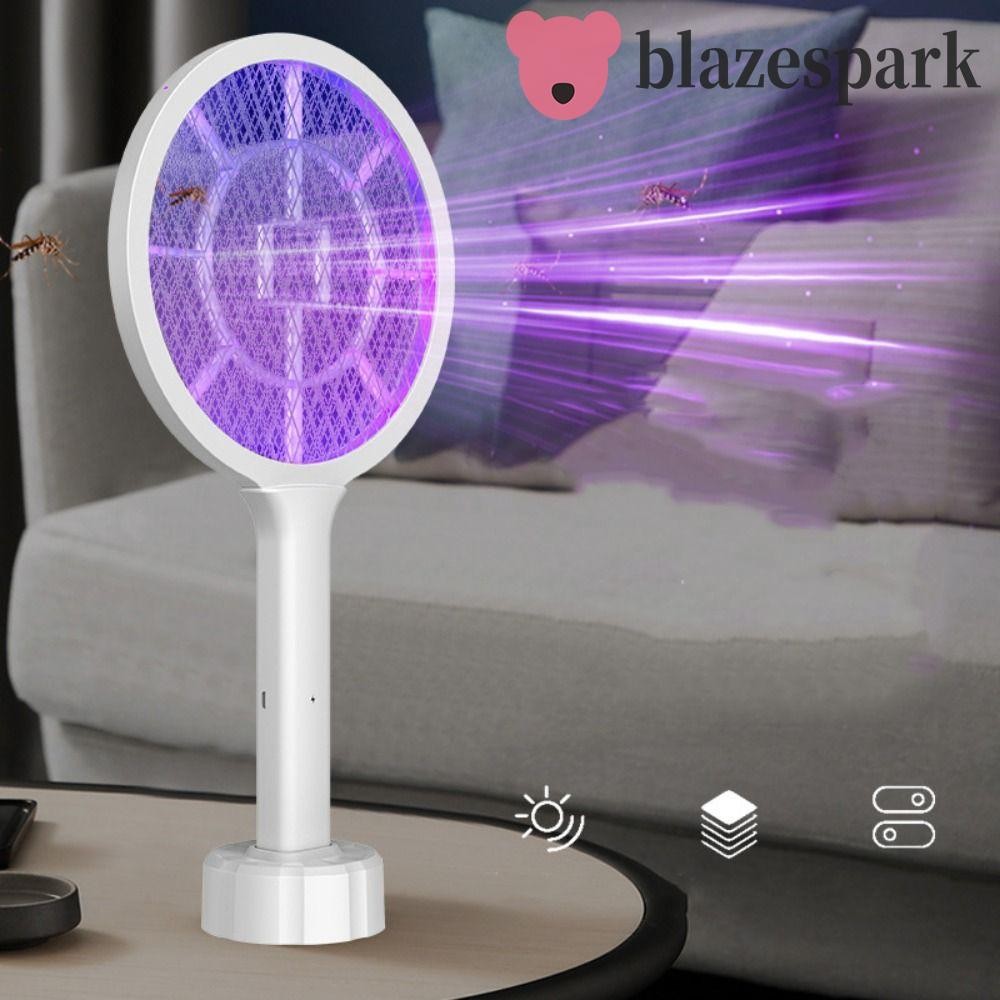BLAZESPARK ไม้ตียุงไฟฟ้า, 2-in-1 USB ชาร์จ Fly Swatter, เครื่องใช้ในบ้านไฟฟ้าช็อตที่มี ...
