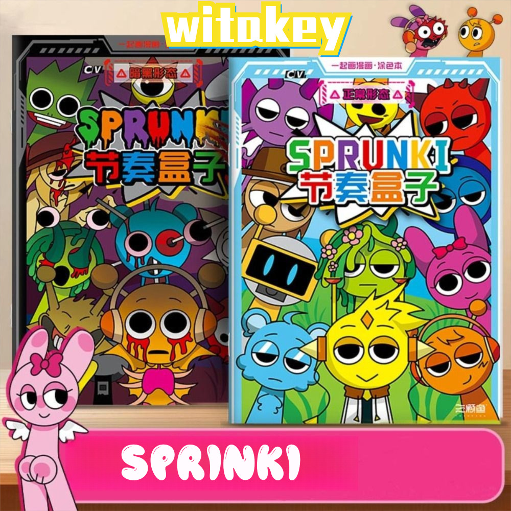 WITAKEY สมุดระบายสีกราฟฟิตี้, สมุดระบายสีกระดาษ Sprunki, อัลบั้มสเก็ตช์สีสันสดใสสร้างสรรค์ ...