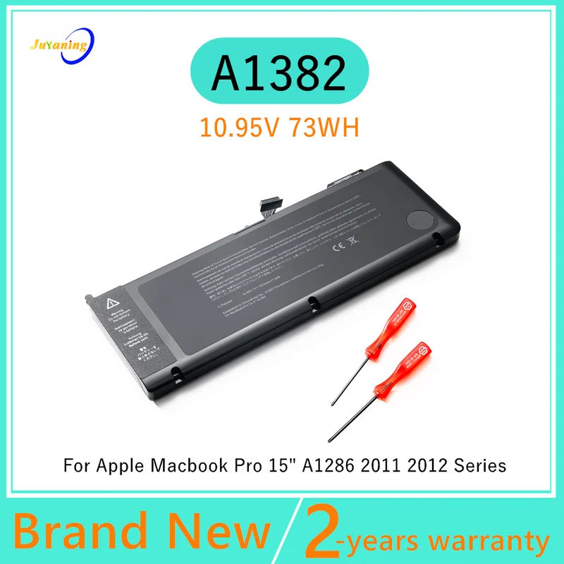 แบตเตอรี่แล็ปท็อป A1382 สำหรับ .MacBook. Pro 15" A1286 ซีรีส์ 2011 2012 + ฟรีไขควง 2 ชิ้น ...