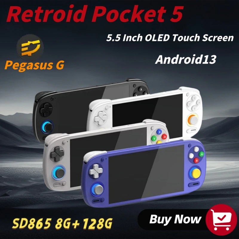 Retroid Pocket 5 RP5 คอนโซลเกมมือถือ 5.5 นิ้วหน้าจอสัมผัส AMOLED SD865 ...