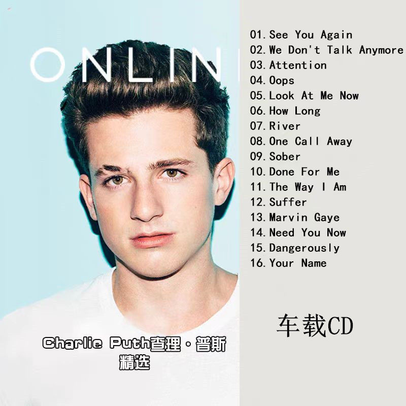 Charlie Puth Charlie Puth Car CD Music Song อัลบั้ม CD Record Classic ...