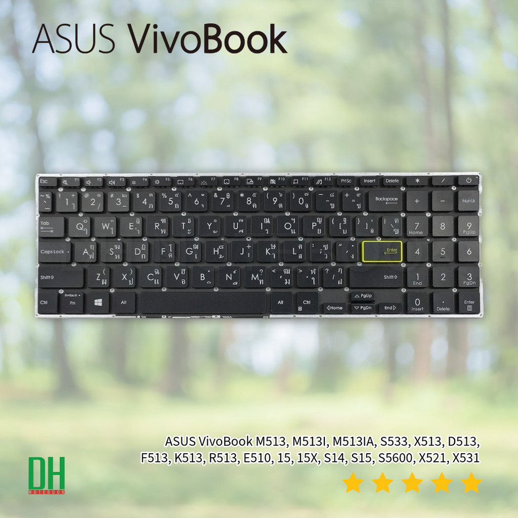อะไหล่คีย์บอร์ดโน๊ตบุ๊ค ASUS VivoBook M513, S533, X513, 15X, S14, S15 ...