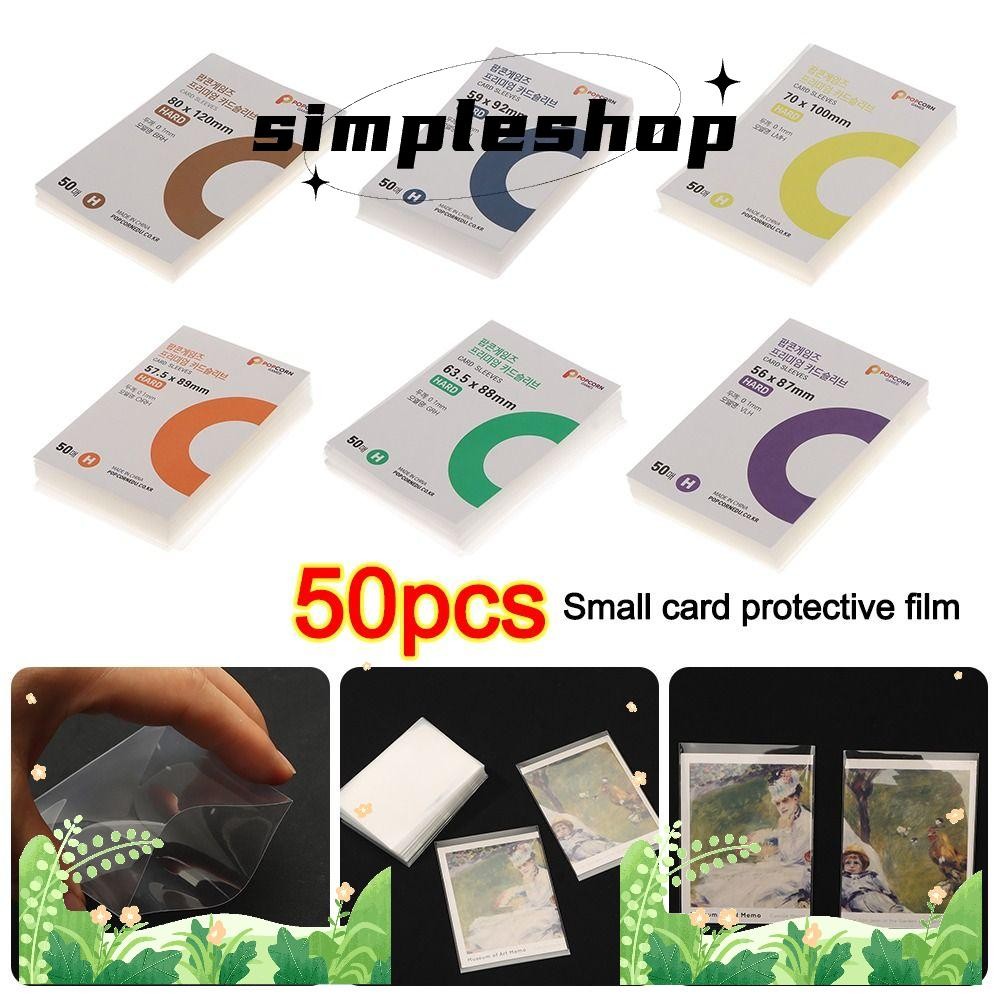 SIMPLESHOP 50 ชิ้น Photocard Holographic ฟิล์มกันรอย, เครื่องเขียน 3 นิ้ว Kpop Card Sleeve ...