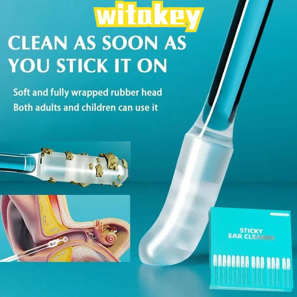 WITAKEY ไม้กวาดหูแบบใช้แล้วทิ้ง, ซิลิโคนหูเหนียวนุ่ม, เครื่องทําความสะอาดหูเครื่องมือกําจัด ...