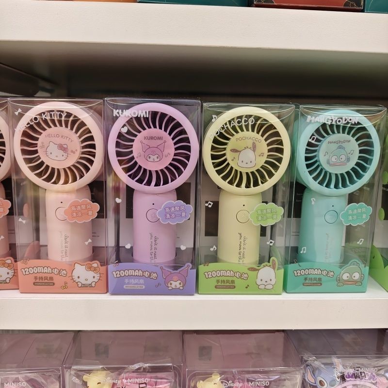 MINISO MINISO MINISO Sanrio Handheld Small Fan Cute Mini usb Small Fan ...