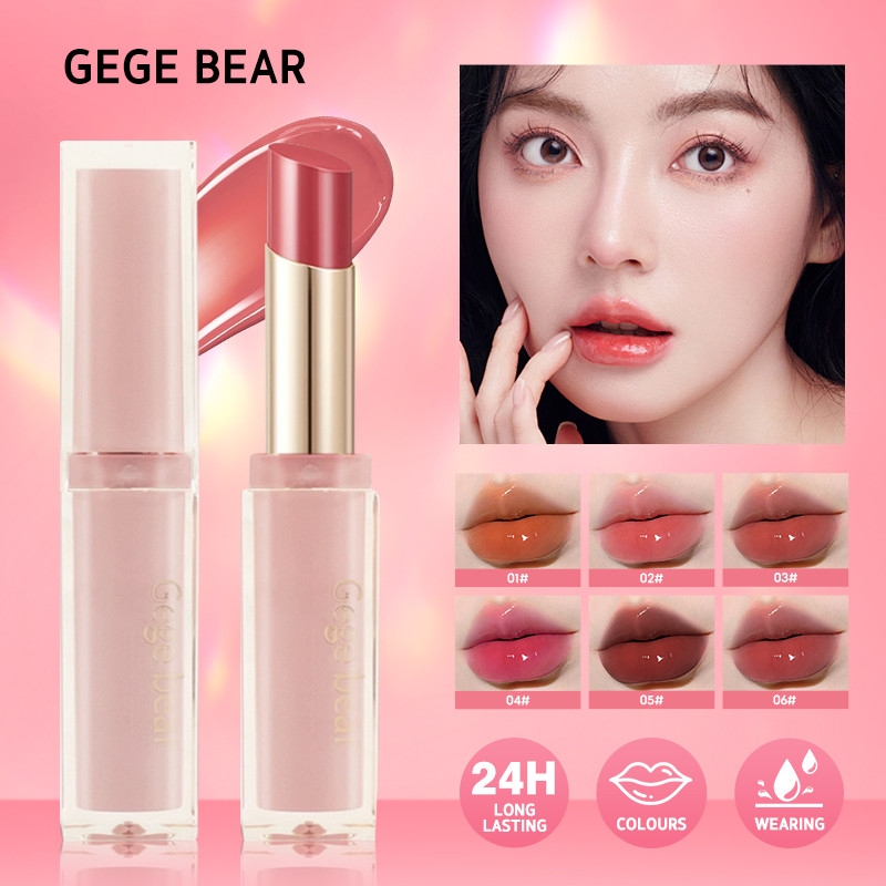 ลิปสติก Gege Bear Water Light Mirror Glass Jelly Lipstick สีขาว ลิปกลอสเนื้อไม่หลุดง่าย | Shopee ...