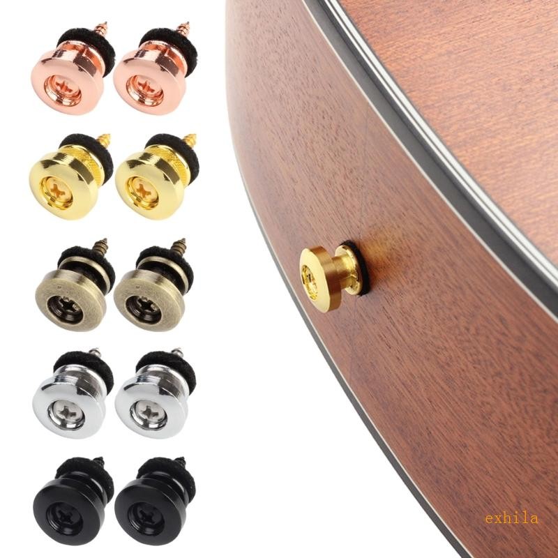 Exhila 2 ชิ้น Metal Guitar Strap Locks Guitar Strap Buttons Guitar ...