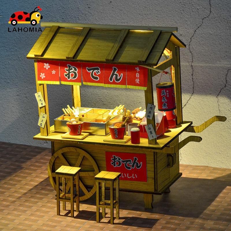 LAHOMIA สไตล์ญี่ปุ่น DIY Miniature DollHouse Kit Stall Stand Kits ของ ...