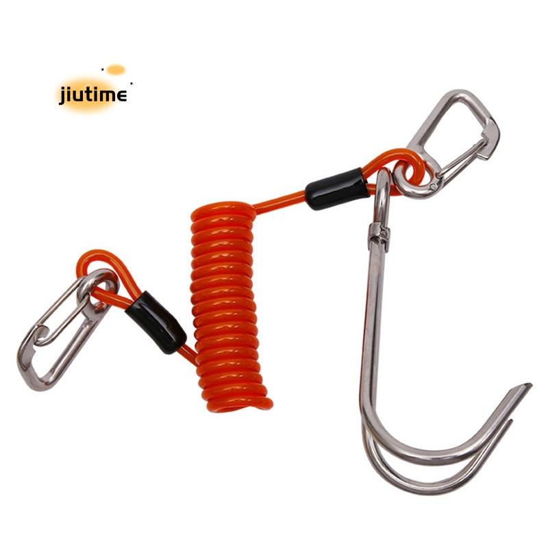 สแตนเลส Reef Hook Spiral Coil Spring Cord Hook Dive Safety Accessory สี ...