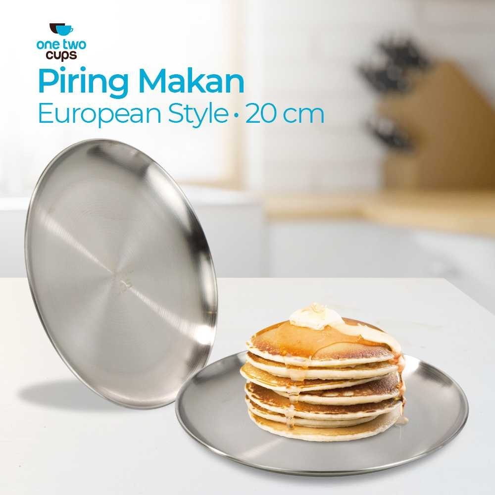 One Two Cups Elegant Stainless Steel Dinner Plate จานสไตล์ยุโรป - SN16 ...