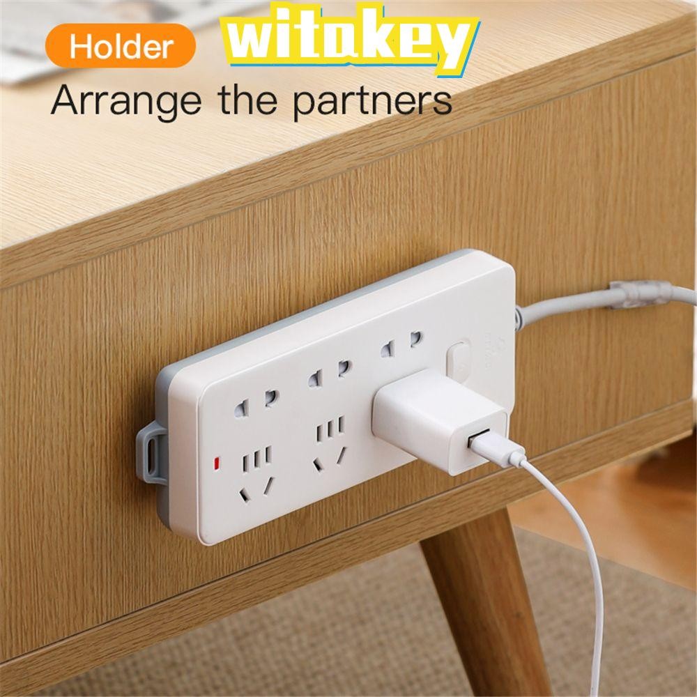 WITAKEY ที่ยึดรางปลั๊กไฟ Gadget Self-Adhesive Seamless Storage ชั้นวางของ Wall Fixer สติกเกอร์ ...