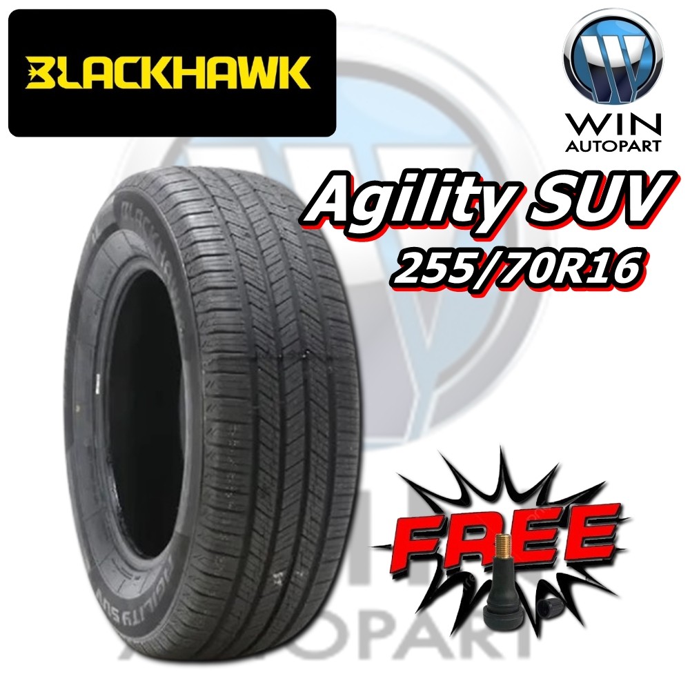 ยางรถยนต์ ขนาด 255/70R16 รุ่น Agility SUV ยี่ห้อ BLACKHAWK (แถมจุ๊บลม) | Shopee Thailand