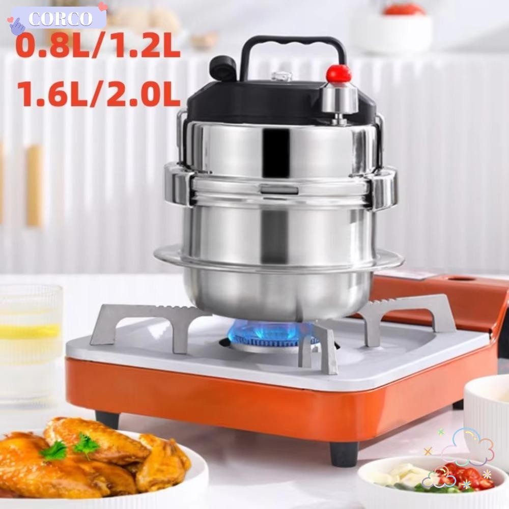 CORCO หม้อความดัน, 0.8L/1.2L/1.6L/2L สแตนเลส Mini ความดันหม้อ,-Proof ไม่เคลือบ Super หม้อหุงข้าว ...