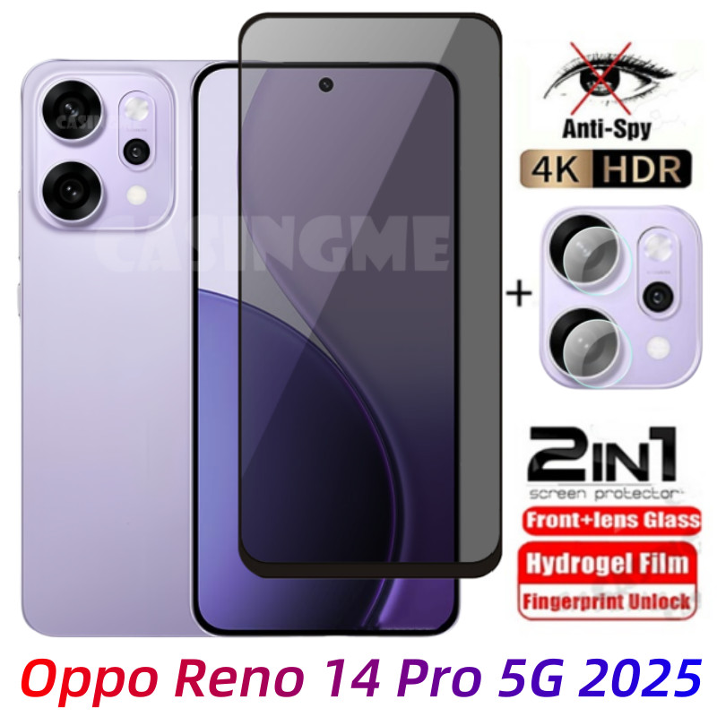 สําหรับOppo Reno 14 Pro 5G 2025 กระจกนิรภัยส่วนตัวAnti-Spyคลุมทั้งหมดป้องกันหน้าจอAnti Peekความ ...