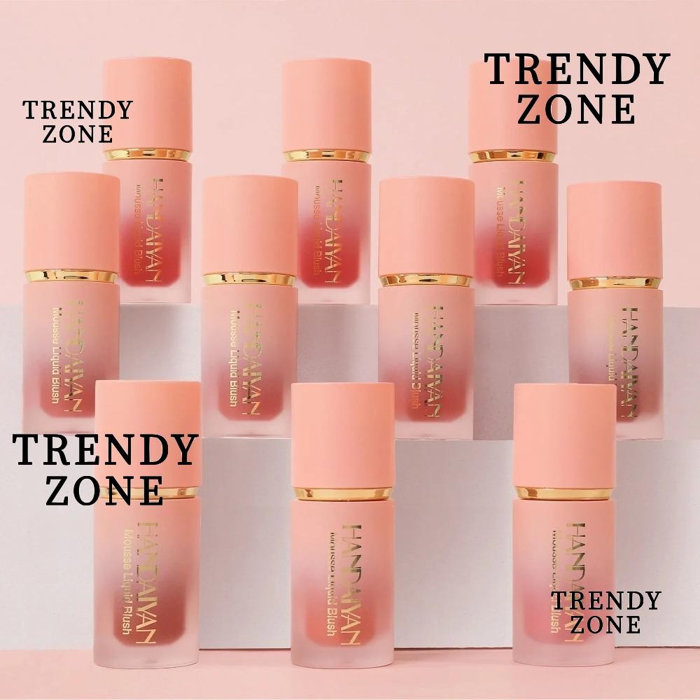 TRENDYZONE Liquid Blush, กันน้ํา 6 สี Cheek Liquid Blush ครีม, เม็ดสีสูงอเนกประสงค์พร้อม Spone ...