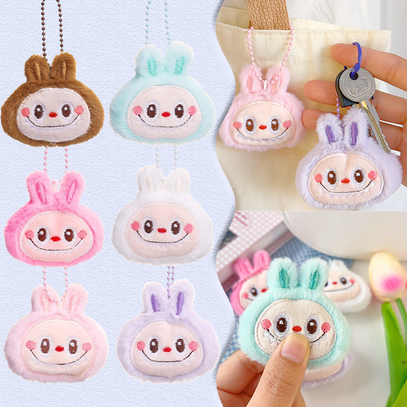 หลายสี Fluffy Plush Labubu Key/กระเป๋าเป้สะพายหลังจี้ - Creative ...