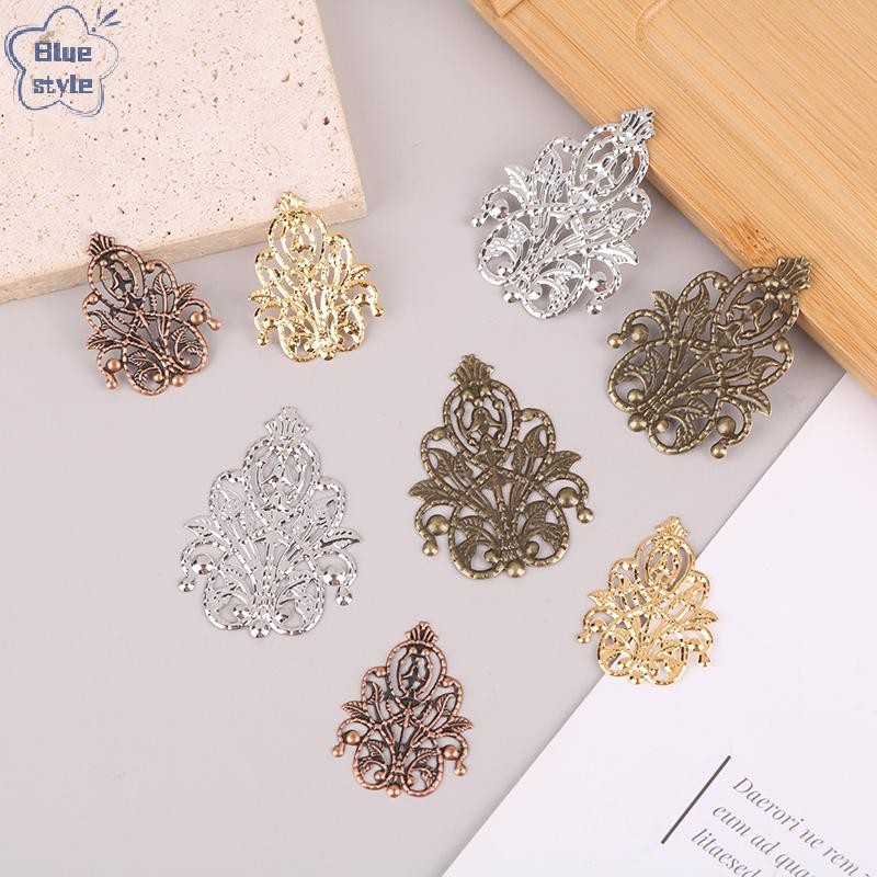 Bluestyle 20 ชิ้น Bronze/ทองแดง_filigrade Wraps ดอกไม้ตัวเชื่อมต่อโลหะ ...