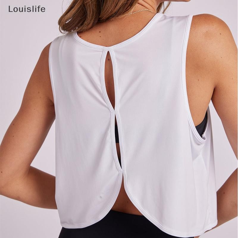 LLPH โยคะเสื้อกล้าม Hollowed Out สำหรับกีฬา Cover Up เสื้อผู้หญิงหลวม Breathable สำหรับวิ่ง ...