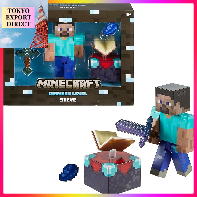 Mattel Minecraft Diamond Level Steve Action Figure with 3 Accessories ...